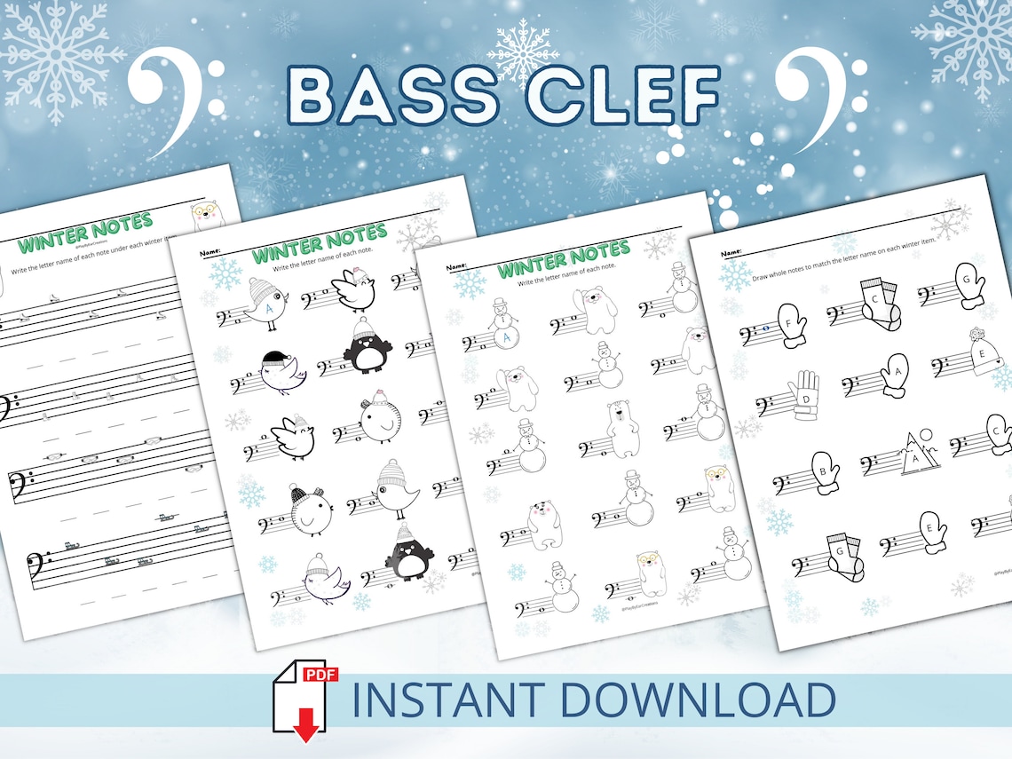WINTER MUSIC WORKSHEETS Printable Instant Download Music - Etsy