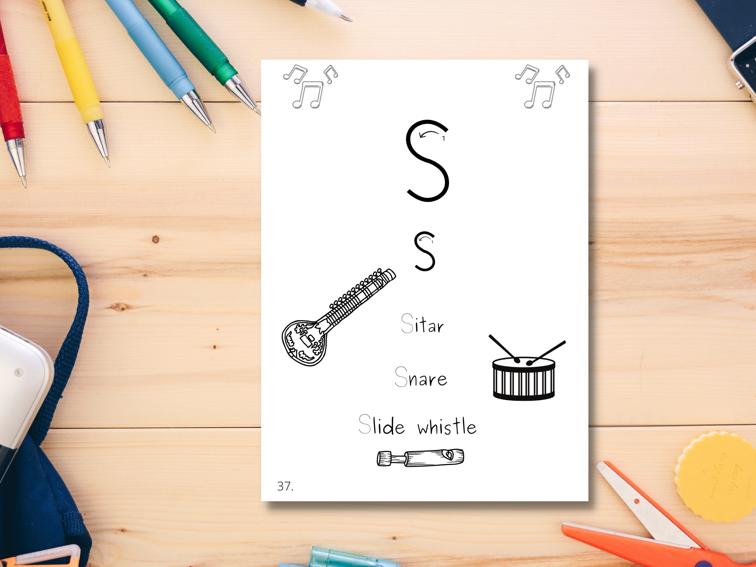 Printable Handwriting Practice Sheet - Beginner Practice - Musical ...