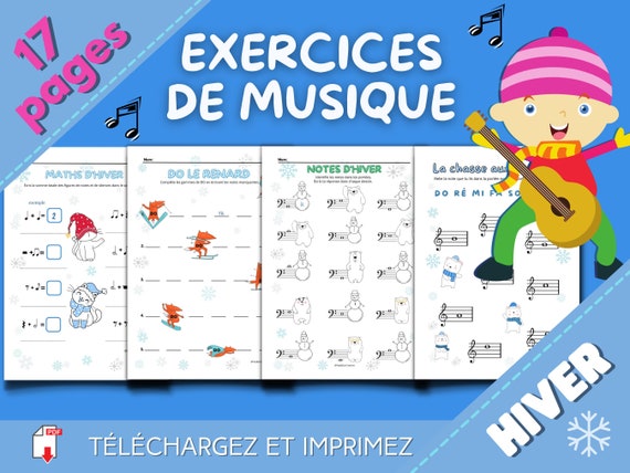 Exercices De Musique HIVER Théorie Musicale 17 Pages | Etsy