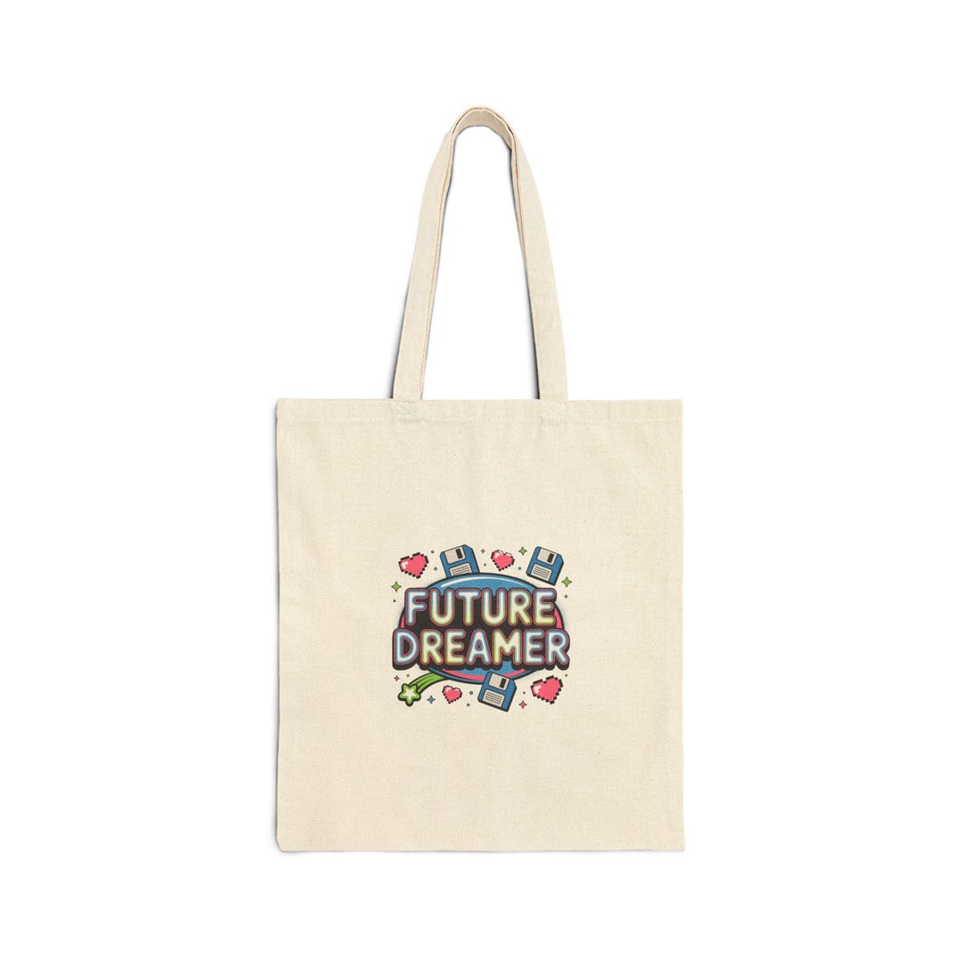 Y2K 'future Dreamer' Canvas Tote | Retro Tech Print - Etsy