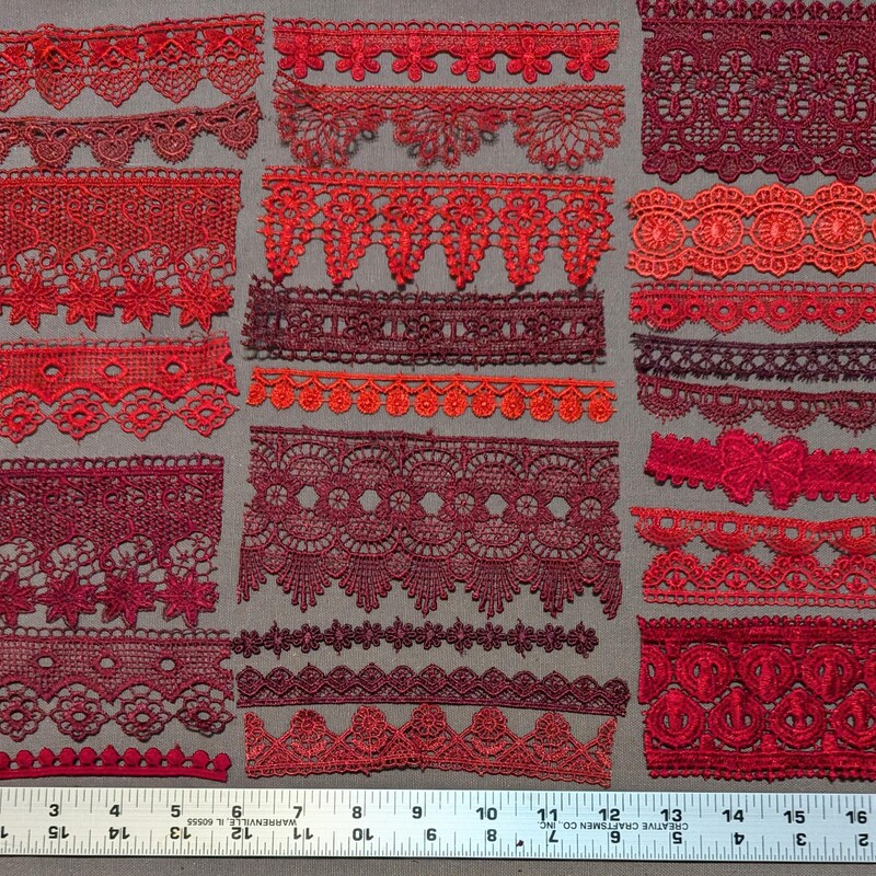 Red Lace Fabric - Etsy