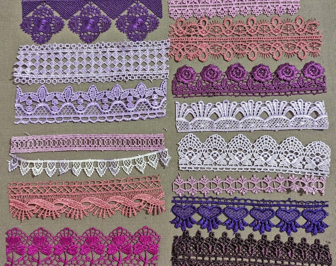 20pc Purple Lace From Istanbul, Turkiye Perfect for Junk Journals, Card ...