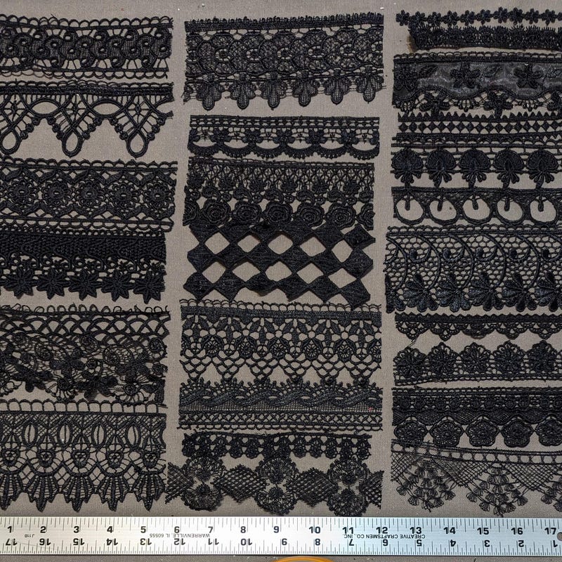 Black Lace Fabric - Etsy