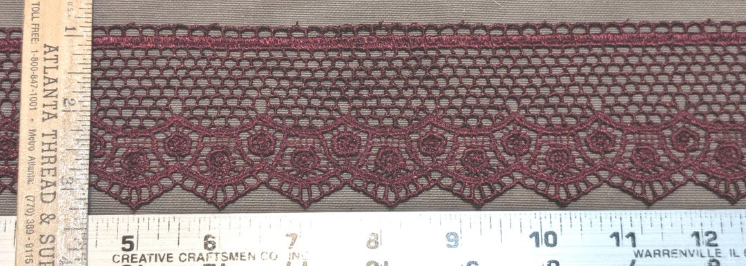 Beautiful Deep Red Lace From Turkiye, Perfect for Junk Journals, Card ...