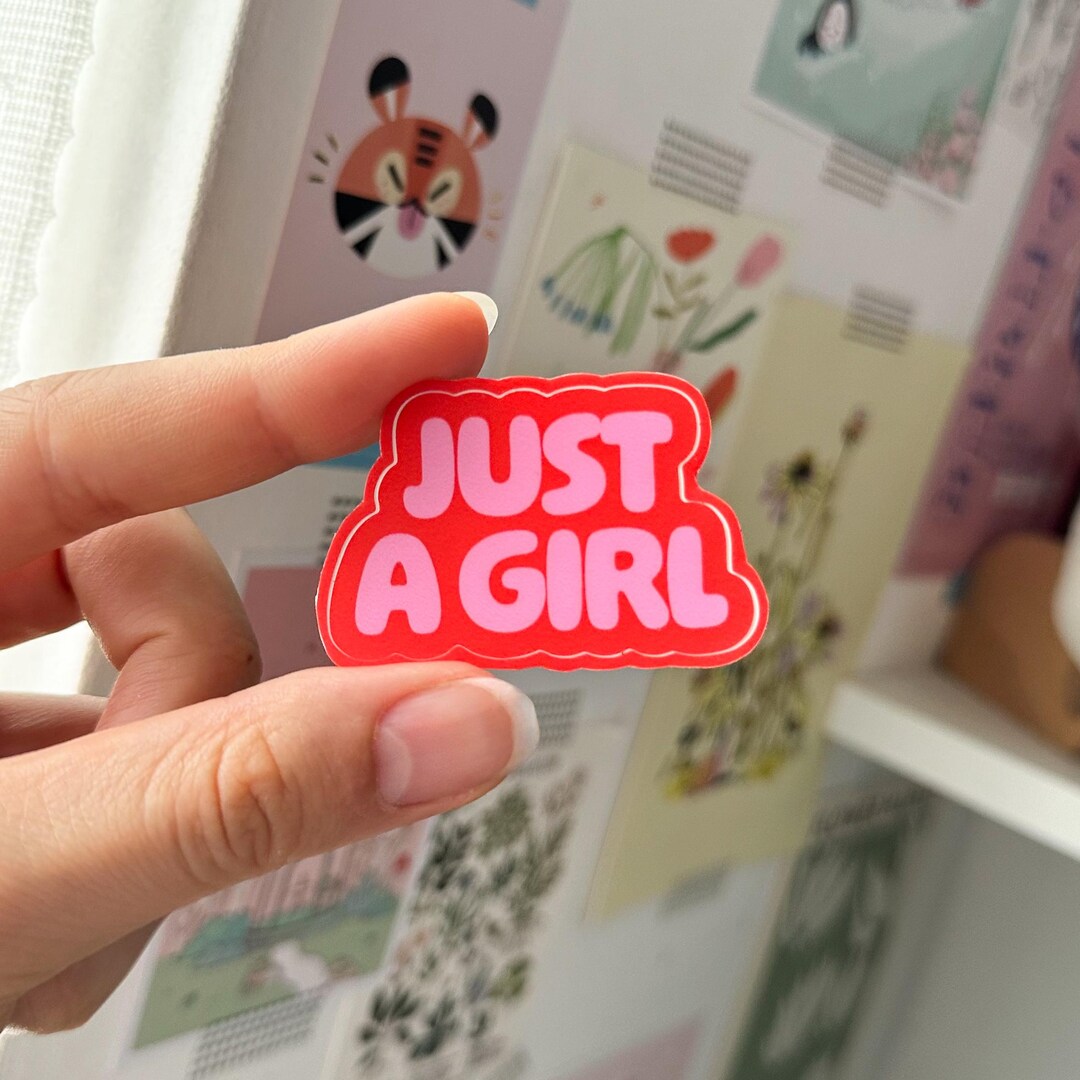 Just a Girl Vinyl Sticker- Waterproof Laptop Water Bottle Sticker ...