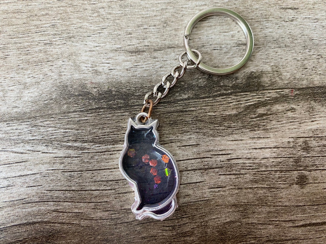Black Cat Keychain - Etsy