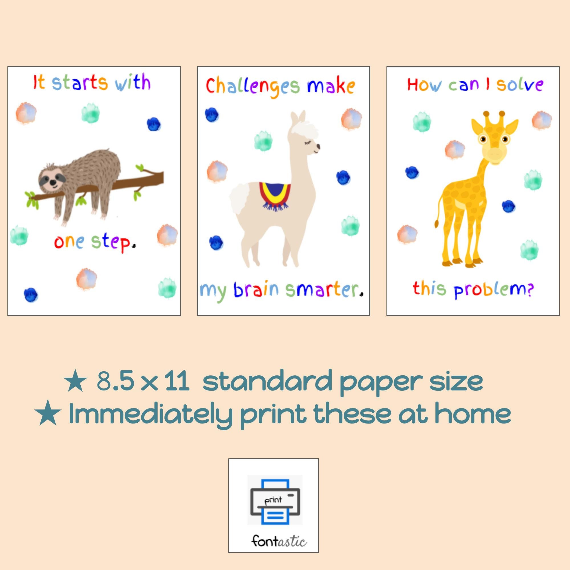 5 Growth Mindset Printable Posters Digital Download Animal - Etsy