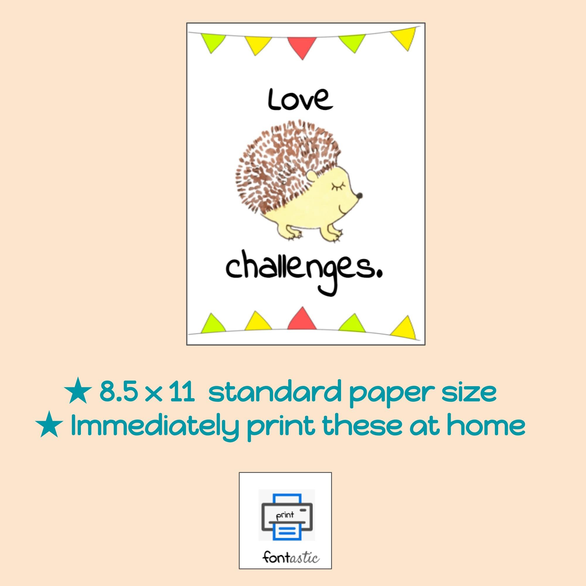 3 Growth Mindset Printable Posters, Cute Animal Art Digital Prints ...