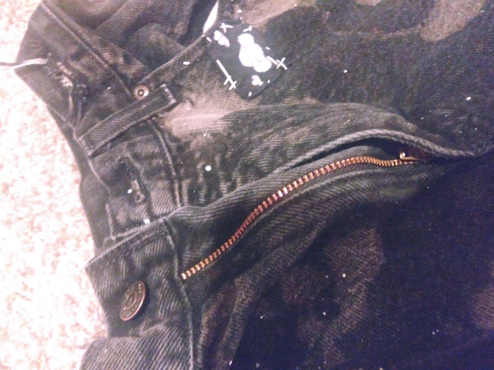 Custom Distressed Patchwork Aesthetic Jeans - Etsy