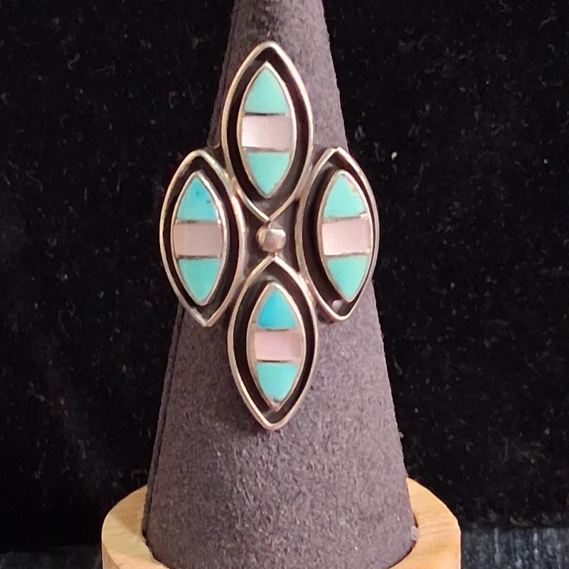Vintage Zuni Inlay Ring - Etsy