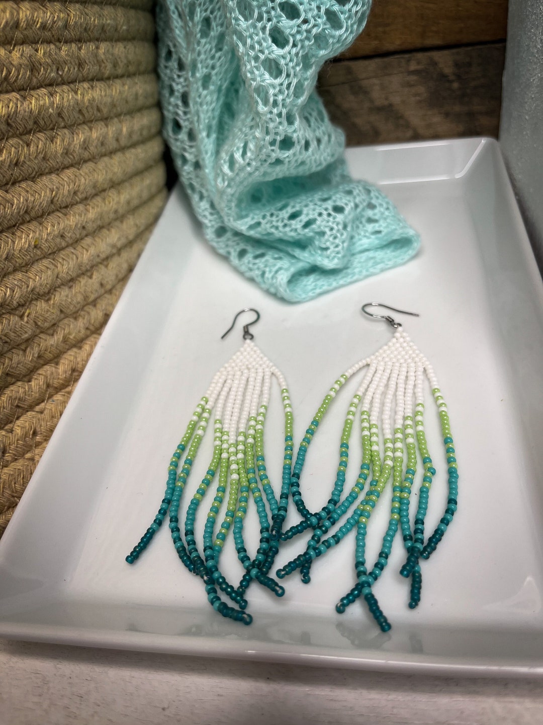 Glacier Silt Ombré - Handmade Alaskan Native Earrings, Native American ...