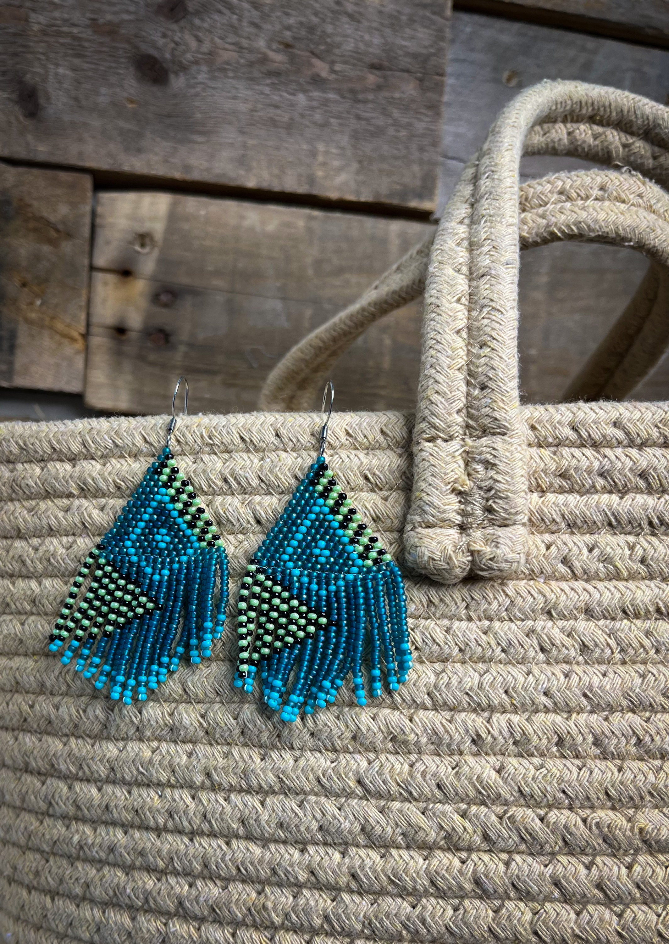 Icy Wave - Handmade Alaskan Native Earrings, Native American Style ...
