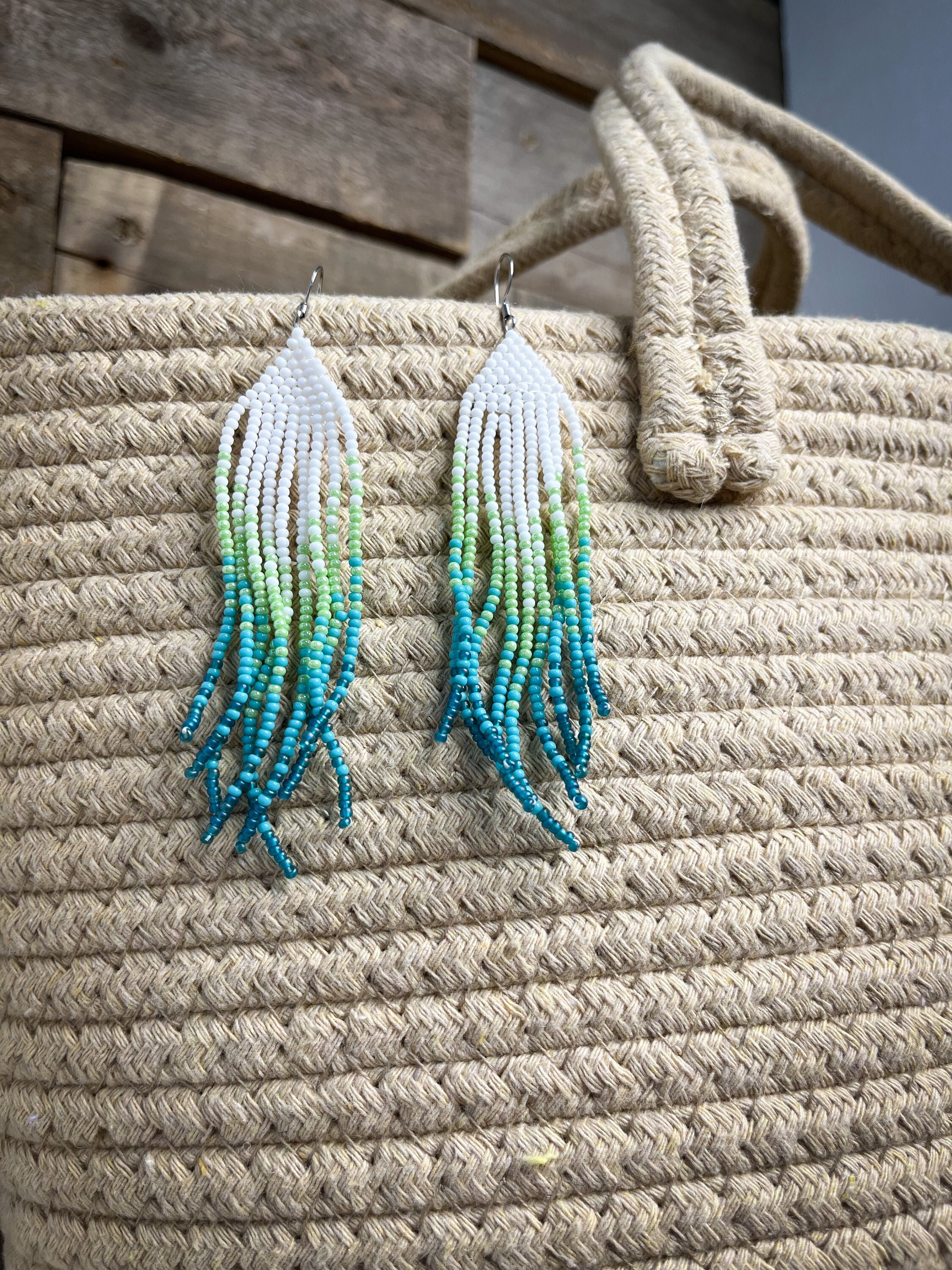 Glacier Silt Ombré - Handmade Alaskan Native Earrings, Native American ...