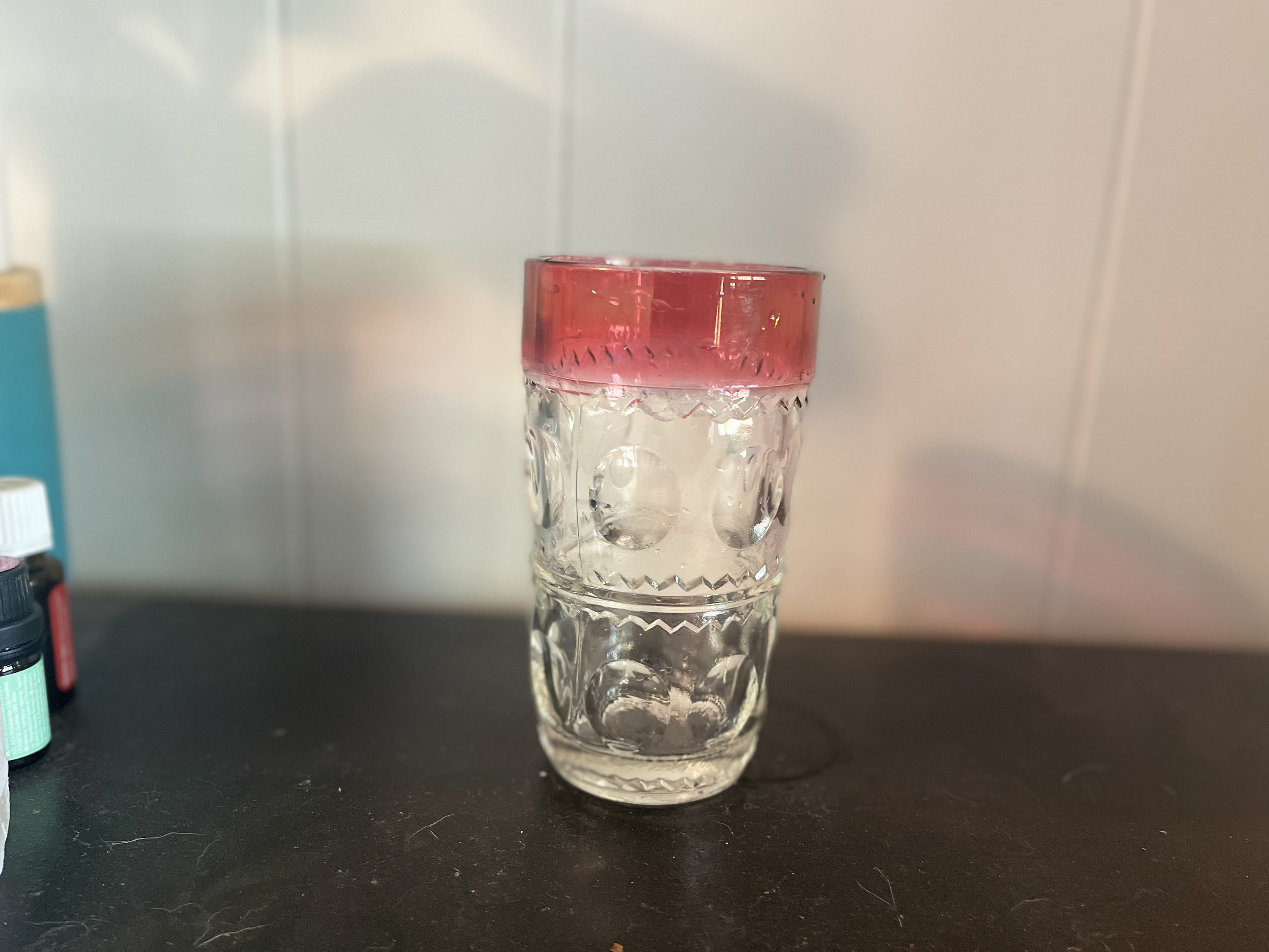 Vintage Ruby Red Thumbprint Tumbler Glass - Etsy