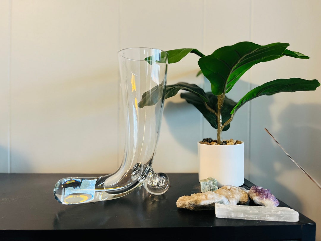 Vintage Svend Jensen Kronos Poland Crystal horn of Plenty Vase - Etsy