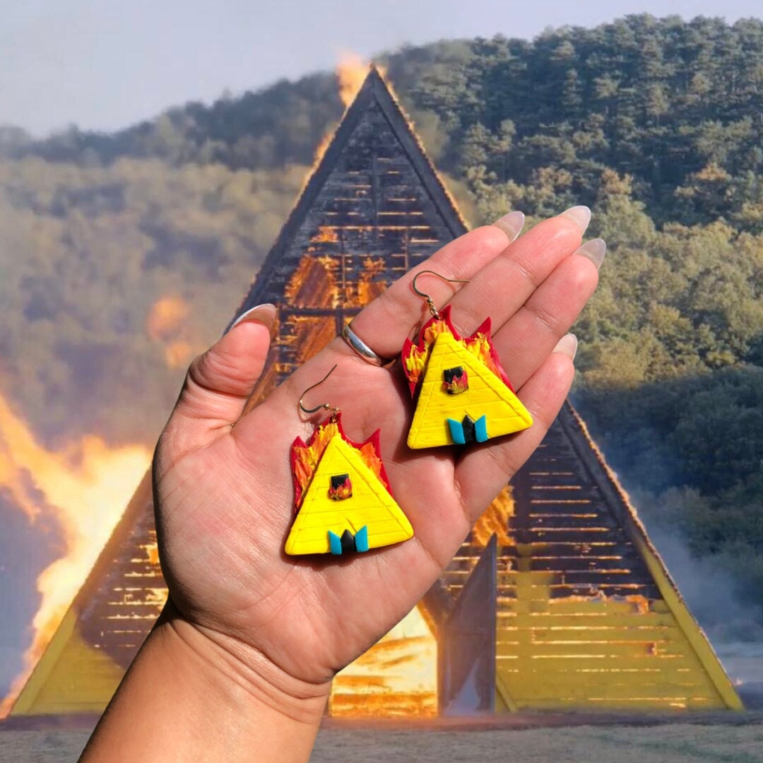 Midsommar Burning Temple Earrings - Etsy