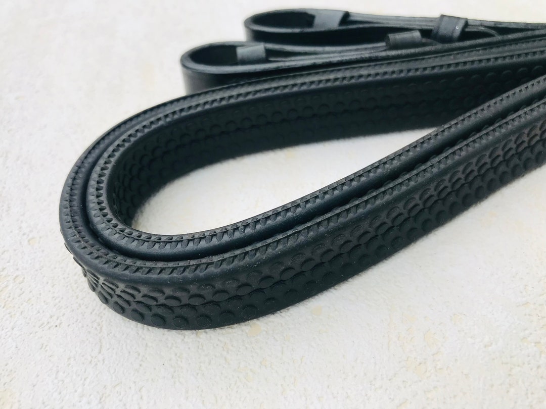 Bio Grip Rubber Horse Reins: Flexible Anti-slip Leather - Black & Brown ...
