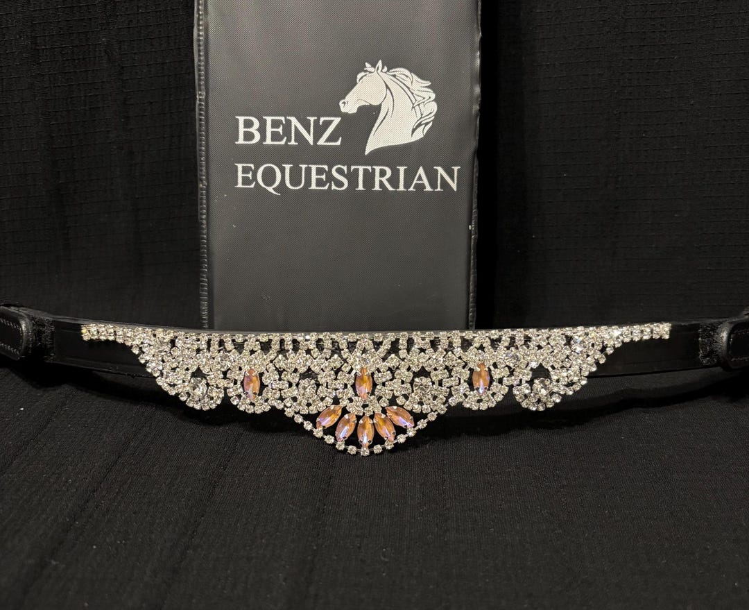 Unicorn Pink & Silver Clear Crystal Tiara Curve Browband Quick Snap ...