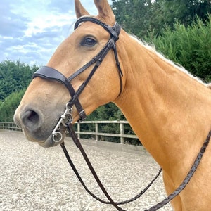 Anatomical Working Hunter Leather Bridle Cavesson Padded Cutaway ...