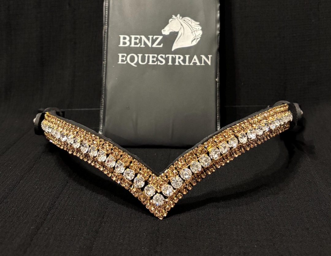 Gold & Silver Clear Bling Sparkly Crystal Champagne Honey Topaz V Shape ...