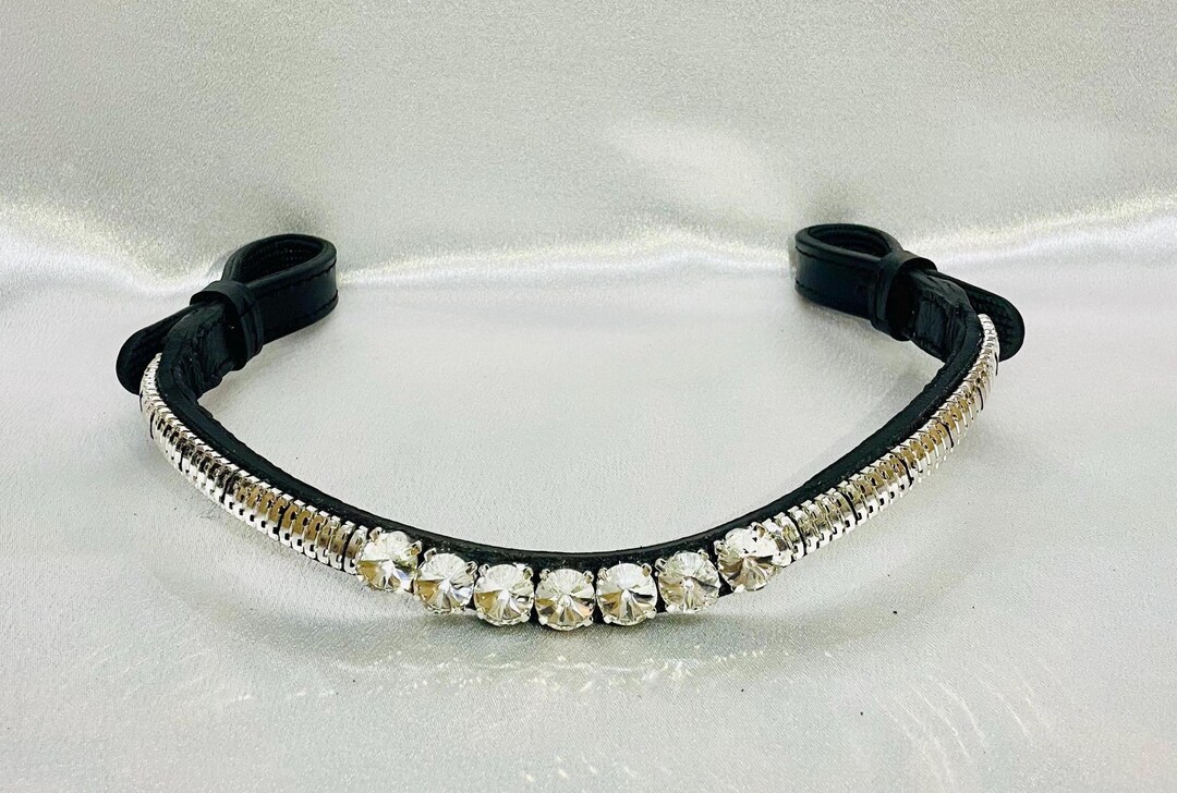 Bling Clear Crystal & Silver Boho Chain Browband Easy Switch Quick ...