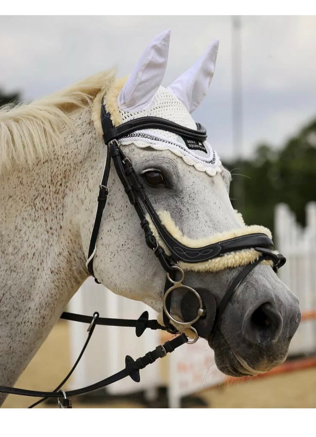 Anatomical Snaffle Real Sheepskin Bridle Changeable Neoprene Padding ...