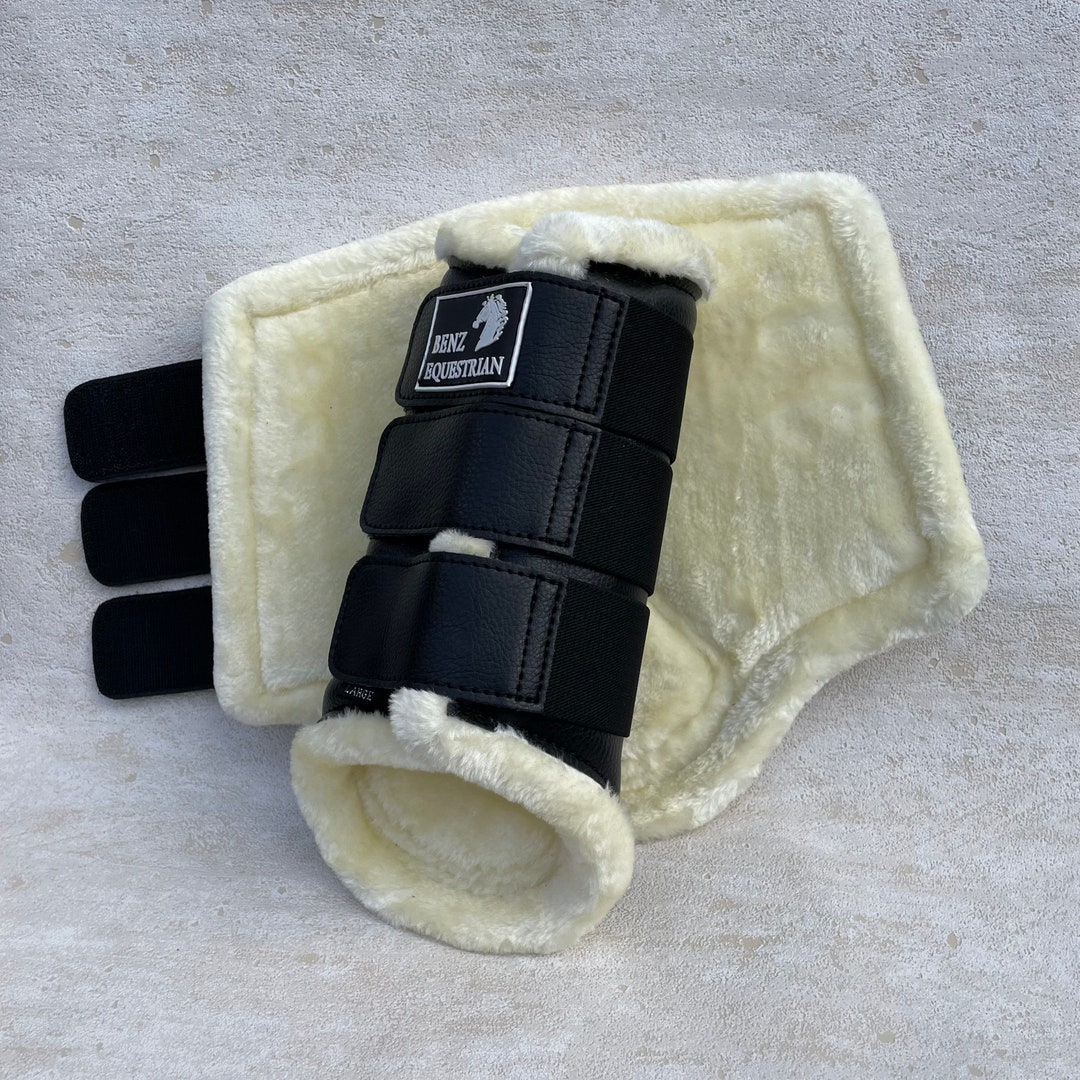 Black Brushing Boots Turnout Tendon Protection Dressage Competition ...