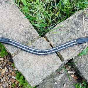 Teal, Navy Blue & Silver Clear Crystal 5 Row Browbands Curve U Shape in ...