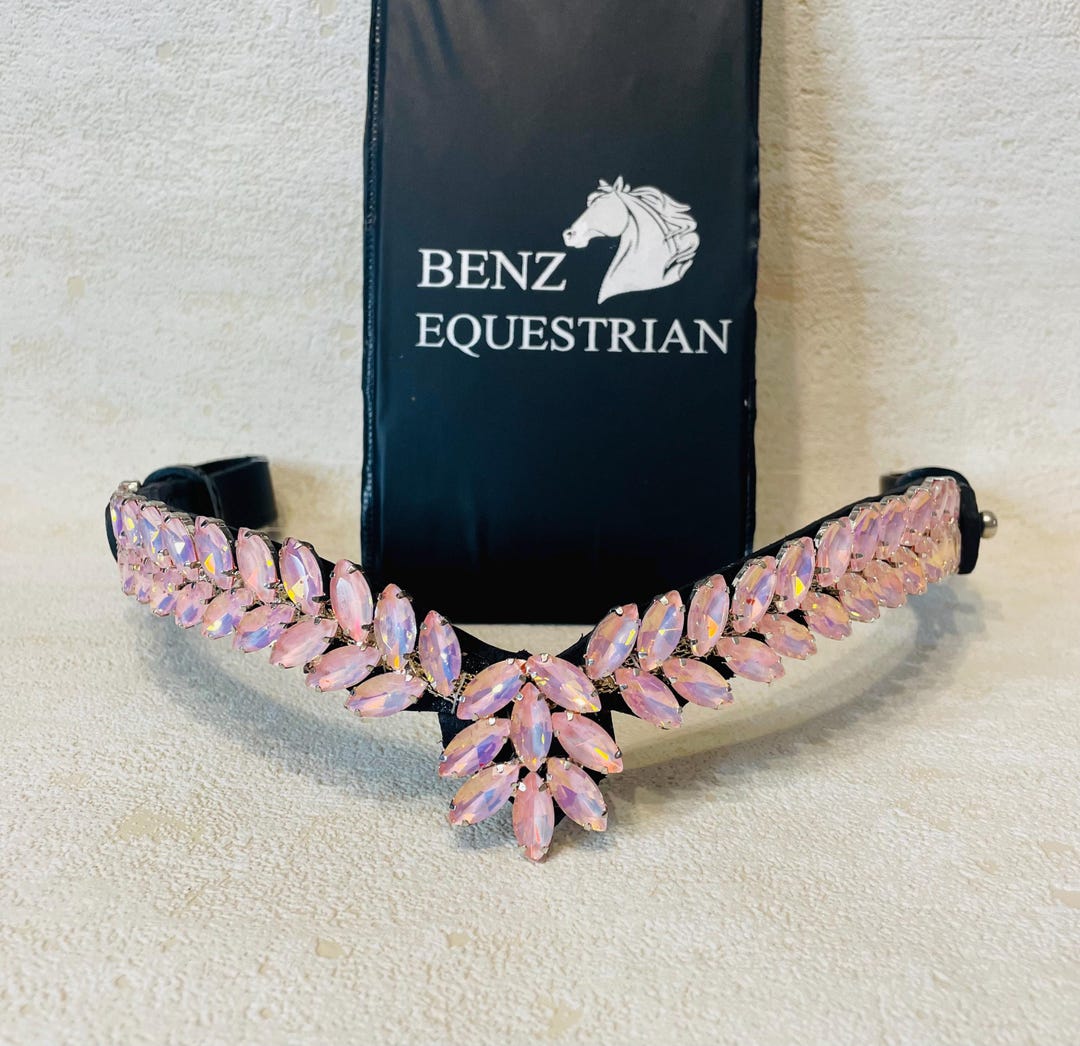Pink Crystal Quick Snap Browband V Shape Unicorn Mega Sparkly Blingy ...