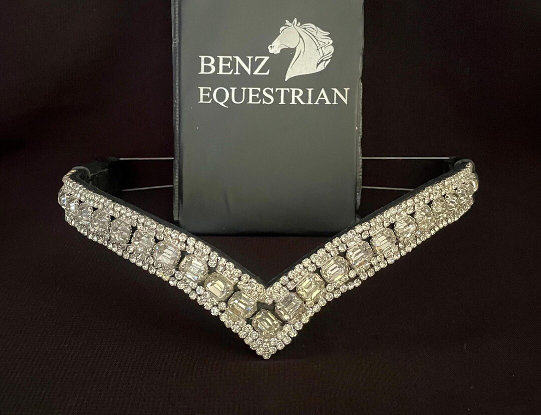 Silver Clear Crystal V Shape Browband Blingy Sparkly in Pony Cob Full ...