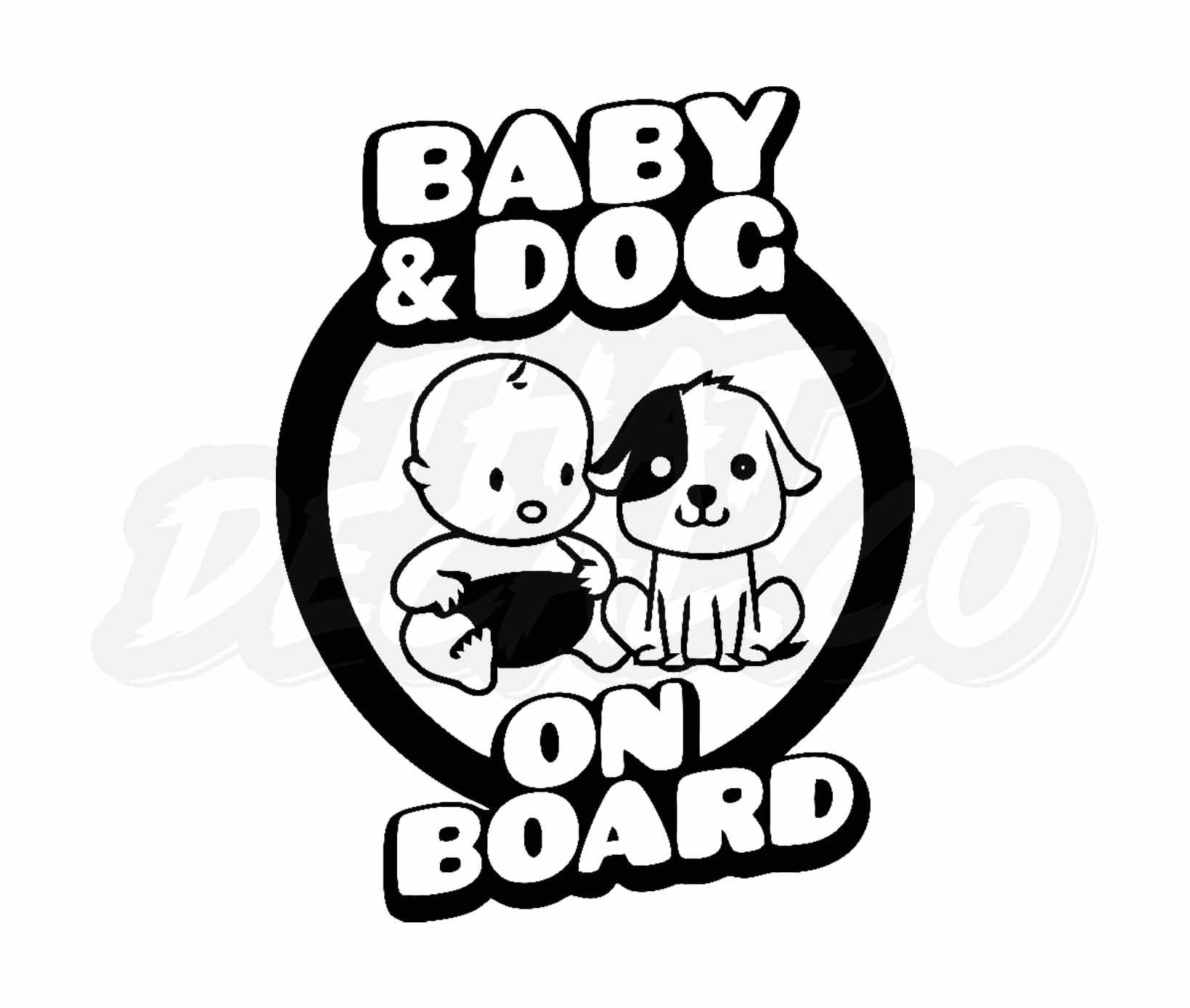 Baby and Dog on Board Vinyl Decal Sticker - Car Safety Warning - Etsy