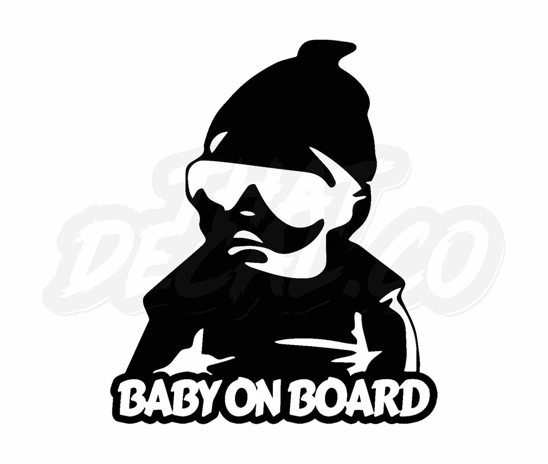 Gangster Baby on Board Vinyl Decal Stickers Bottle Cup Glass Car Van ...