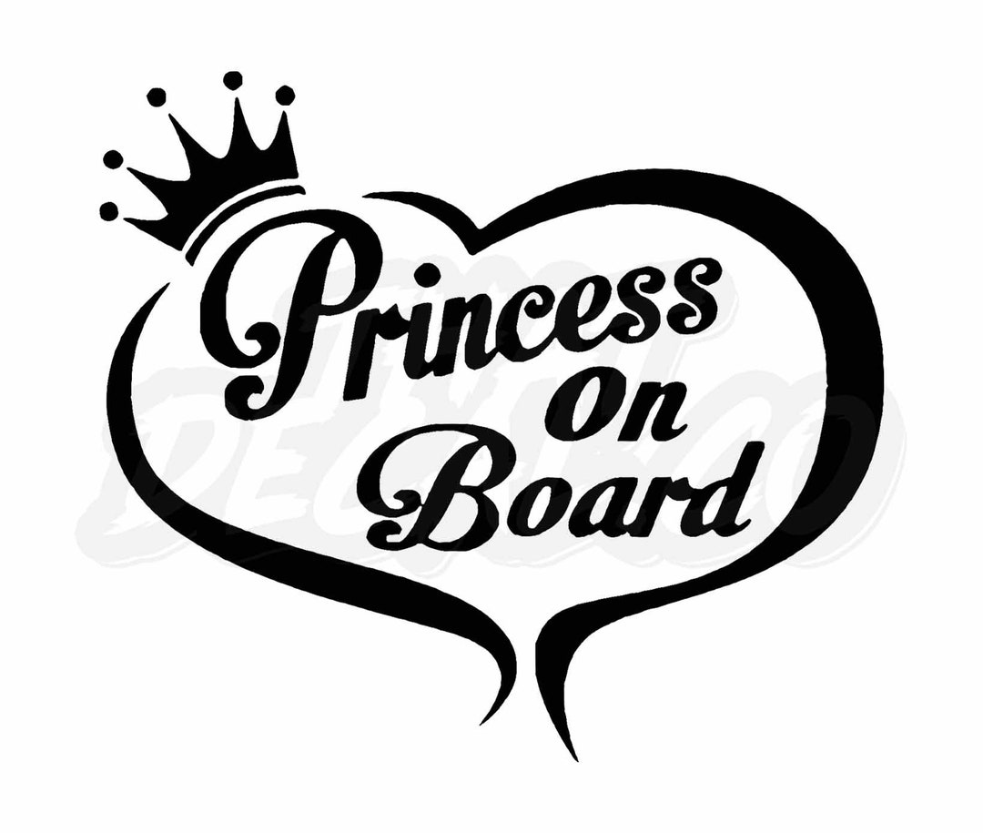 Princess on Board Vinyl Decal Stickers Car Van Truck Caravan - Etsy