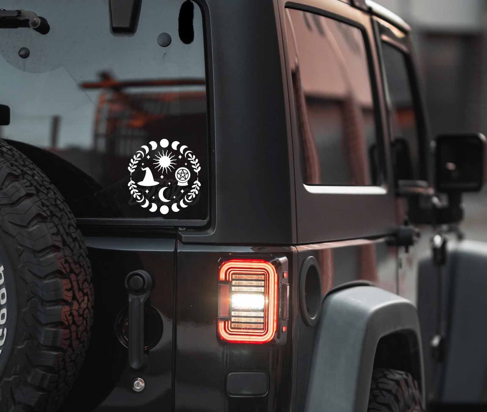 Mystical Witch Moon Phases Wreath Wicca Vinyl Decal Stickers - Etsy