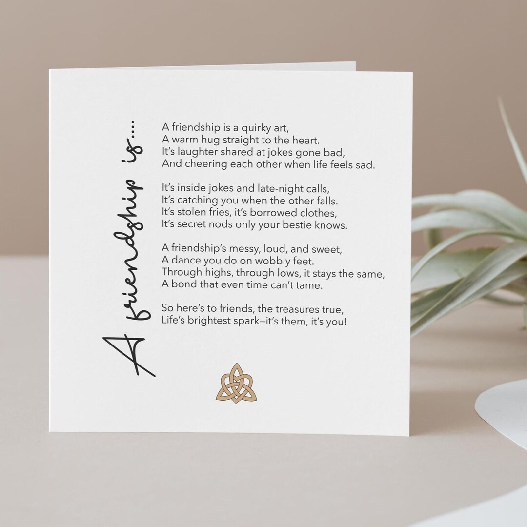 Best Friend Friendship Appreciation Card, Definition Card - Etsy
