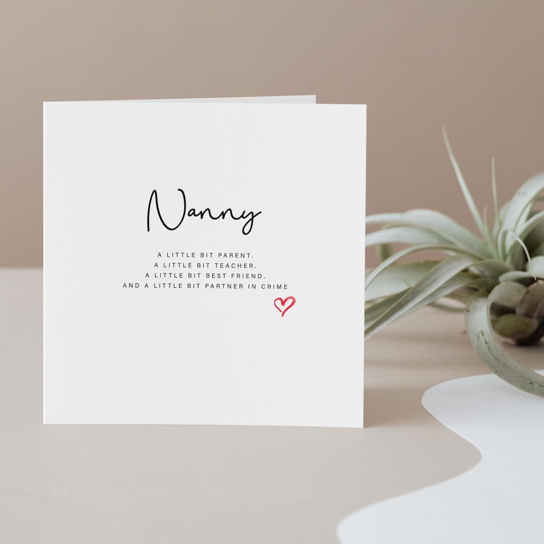 Special Nanny Card: Birthday, Mother's Day, Christmas - Etsy