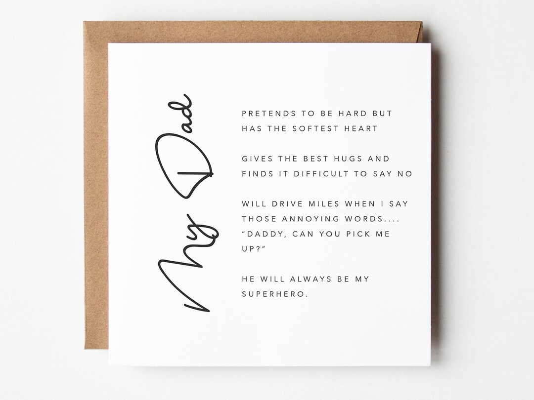 My Dad Card With Words Fathers Day Quotes Happy Birthday Funny ...