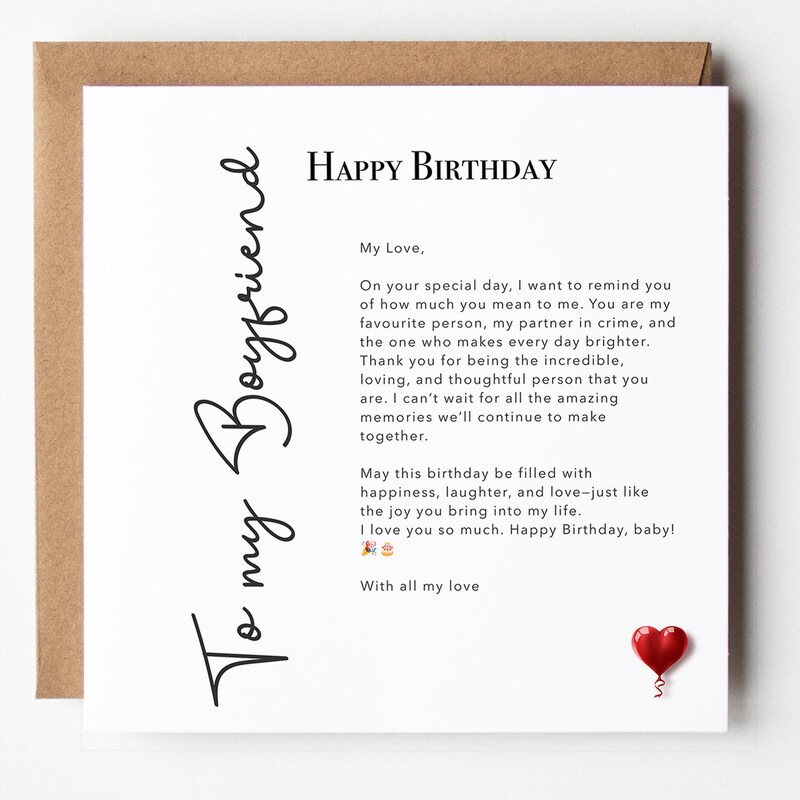 Boyfriend Card - Etsy