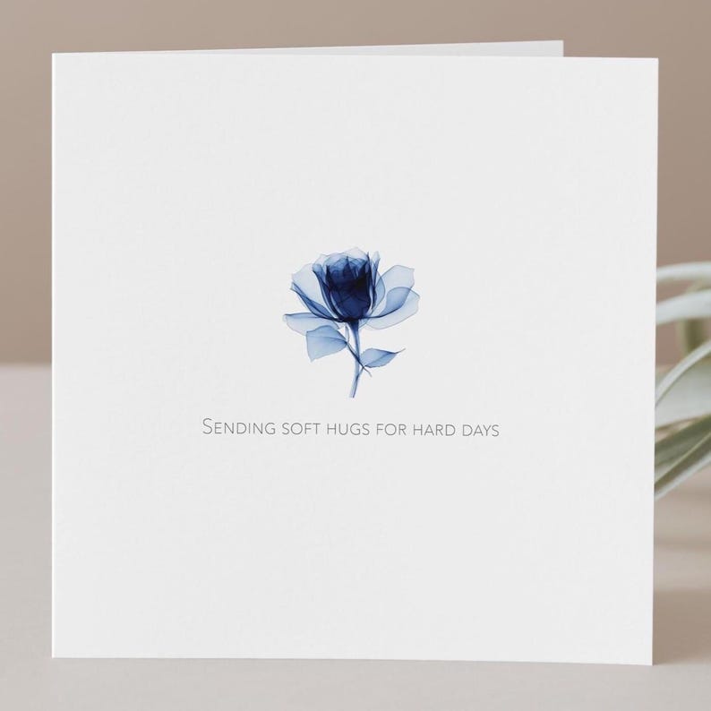 Minimalist Sympathy Card – “sending Soft Hugs for Hard Days” - Etsy
