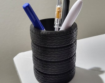 Tire Stack Pen Holder Pencil Cup Car Guy Mechanic Desk Organizer ...
