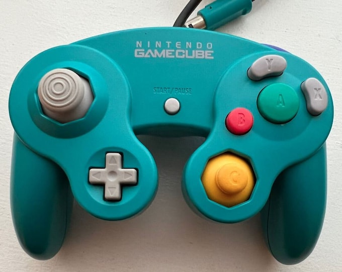 Authentic Official Nintendo Gamecube Controller - Emerald Blue - Tight ...