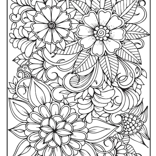 100 PAGES Adult Coloring Pages - Etsy