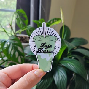 Baja Blessed Laminated Vinyl Sticker // Laptop / Phone / Tumbler ...