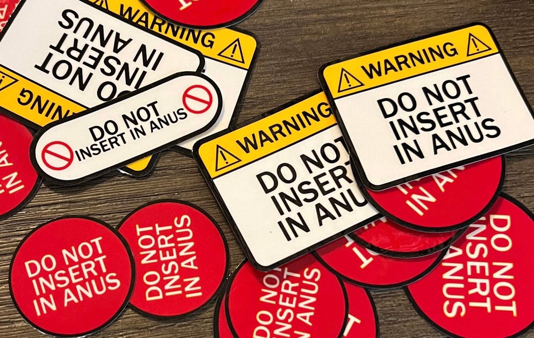 10pc Warning Do Not Insert Laminated Vinyl Stickers // Laptop / Phone ...