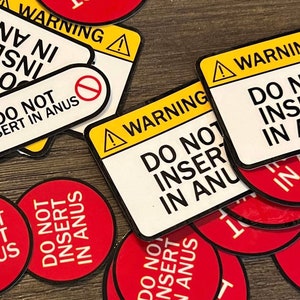 10pc Warning Do Not Insert Laminated Vinyl Stickers // Laptop / Phone ...