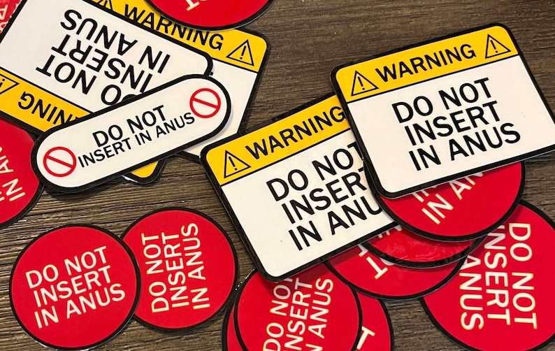 10pc Warning Do Not Insert Laminated Vinyl Stickers // Laptop / Phone ...