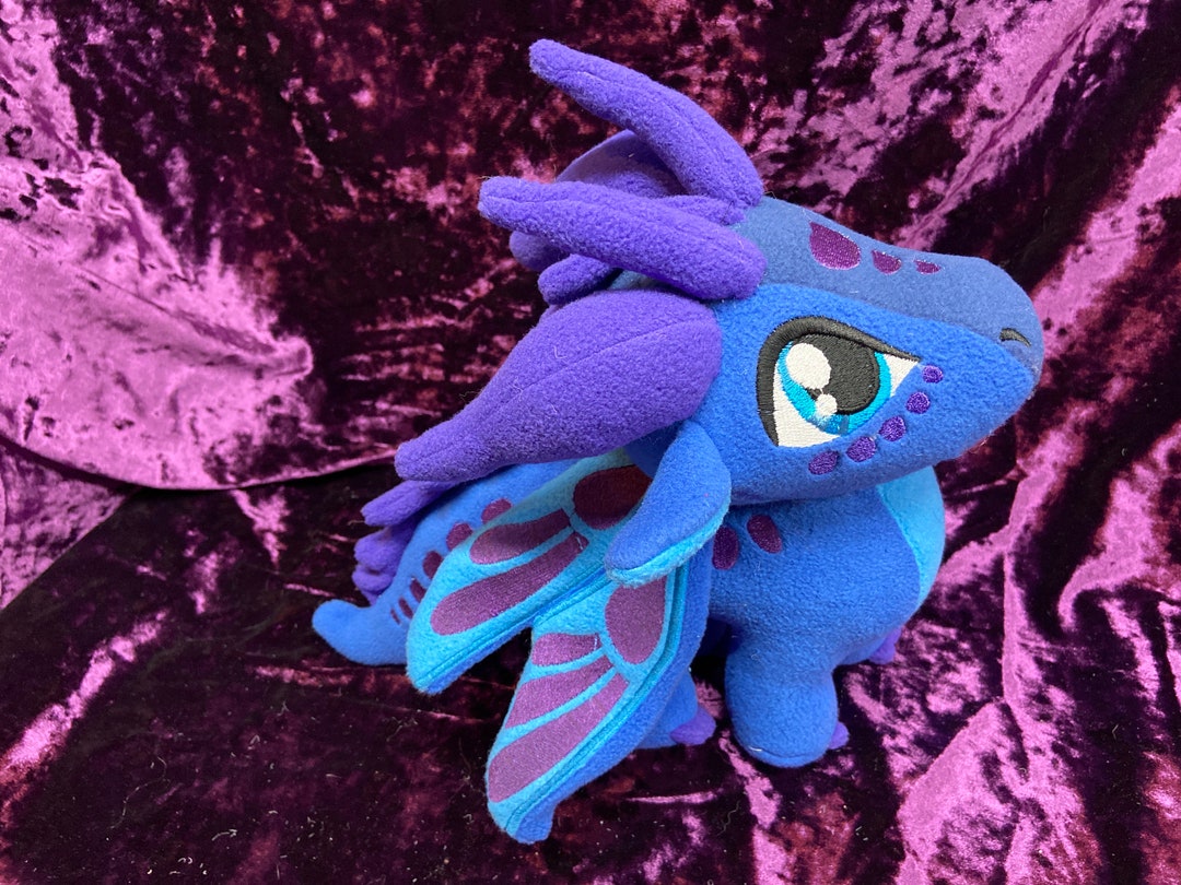 Blue Silkwing Plush: Wings of Fire Handmade 11” Dragon - Etsy