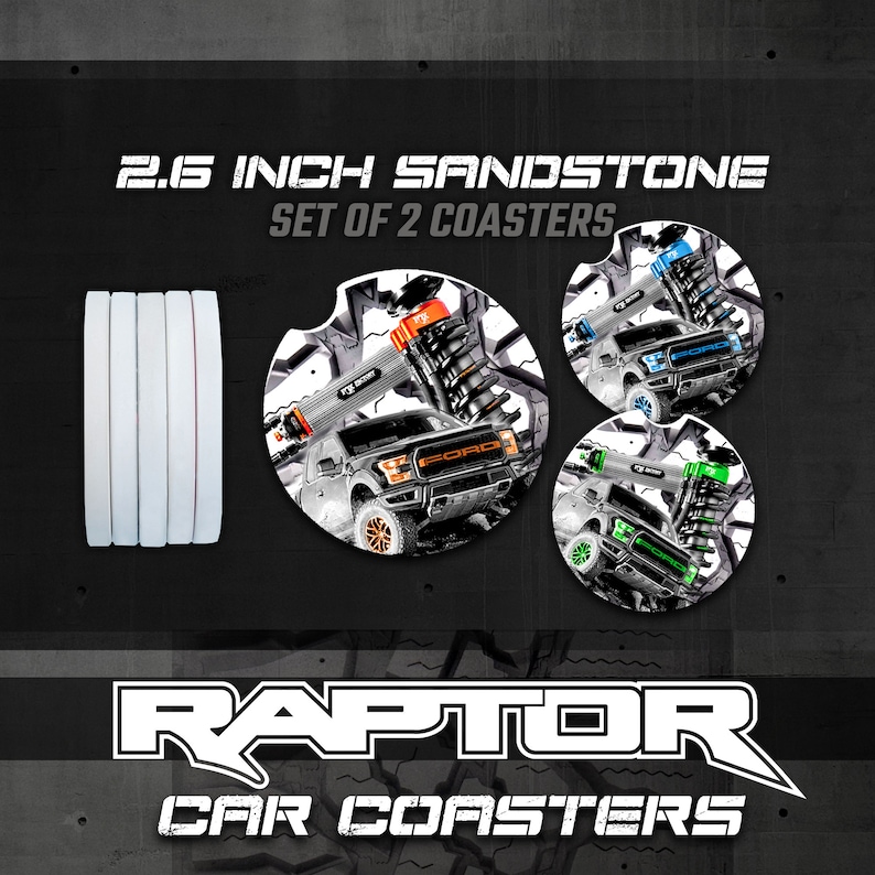 Raptor Car Coasters, Ford Raptor Car Coasters, F150 Sandstone Car ...
