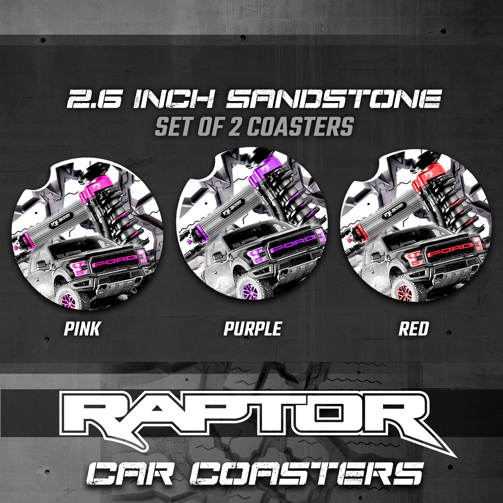 Raptor Car Coasters, Ford Raptor Car Coasters, F150 Sandstone Car ...