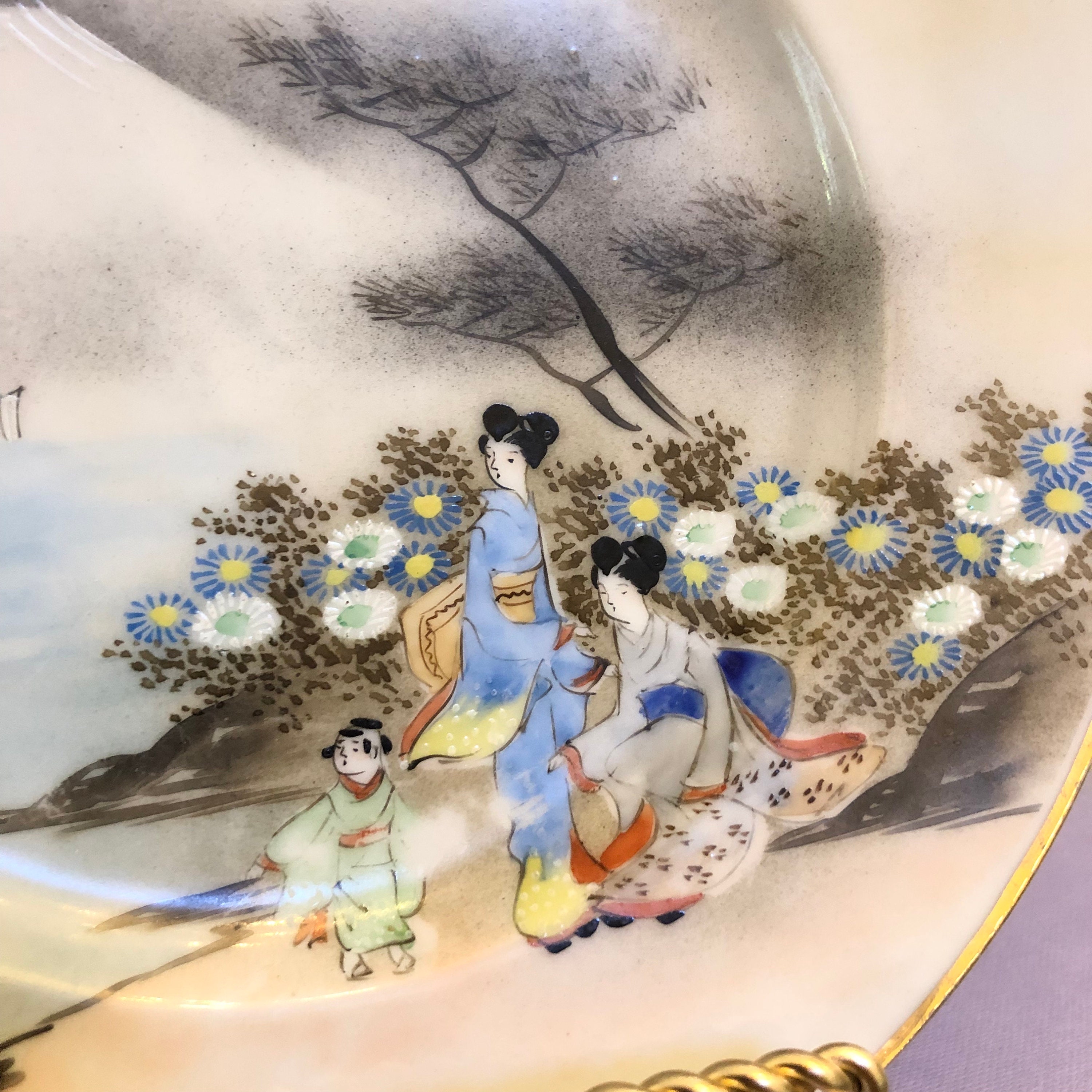 Japanese Satsuma Plate Earthenware Hand-painted Meiji Style - Etsy